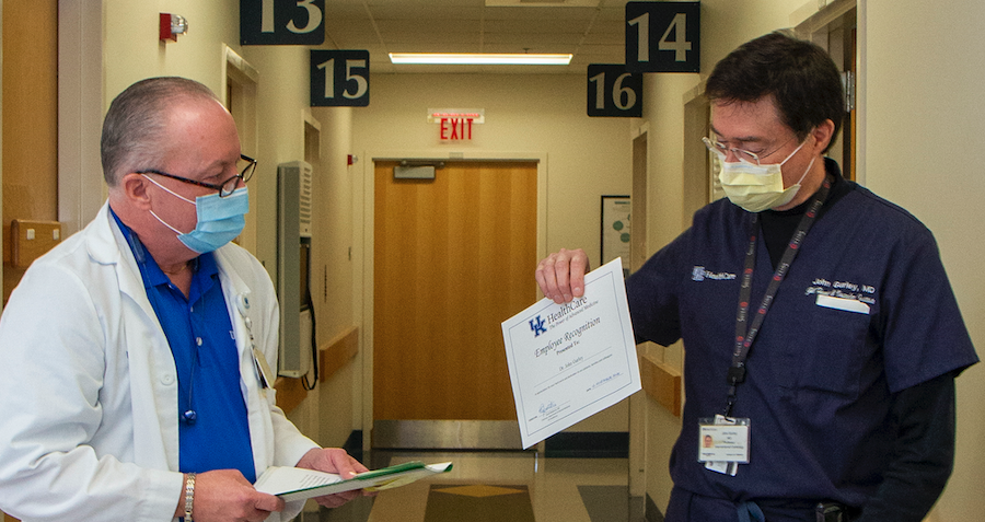 Dr. John Gurley receives Blue Jacket recognition for exceptional care ...